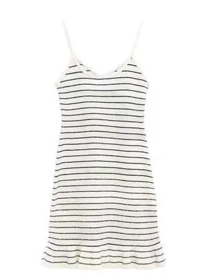 JW Anderson Striped Ruffled Mini Dress - Neutrals