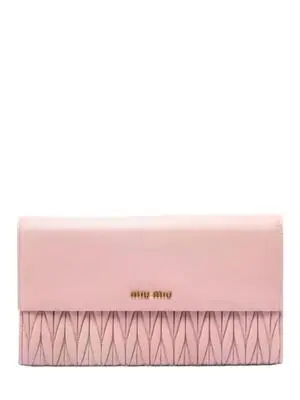 Miu Miu Matelasse Nappa Clutch Bag - Pink