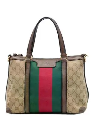 Gucci Gg Canvas Web Satchel - Neutrals