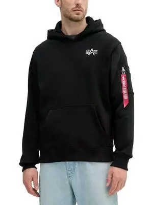 Alpha Industries Logo-print Zip-pocket Hoodie - Black