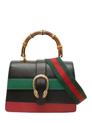 Gucci Dionysus Web Leather Satchel - Black