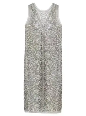 Munthe Varika Sequin-embellished Mesh Midi Dress - Grey