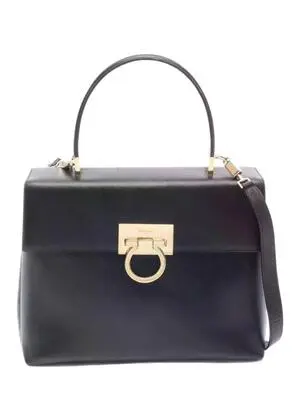 FERRAGAMO Gancini Flip-lock Tote Bag - Black