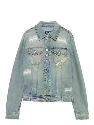 Dolce & Gabbana Distressed Denim Trucker Jacket - Blue