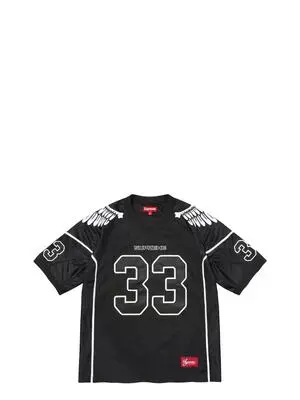 Supreme Graphic Print Football Jersey - Black