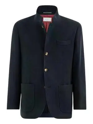 Brunello Cucinelli Brunello Cucinelli Cashmere Button-Up Jacket Blue