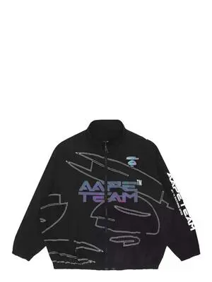 AAPE BY *A BATHING APE Moonface Gradient-print Zip-up Jacket - Black