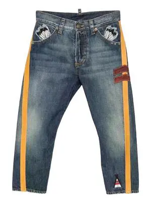 DSQUARED2 DSQUARED2 Cropped Jeans With Side Stripe Detail