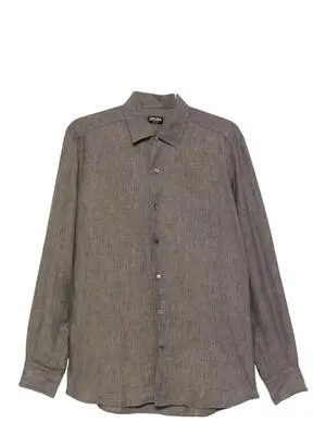 Zegna Linen Long-sleeve Shirt - Grey
