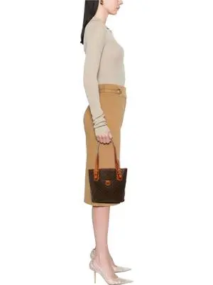 Celine 1995 Macadam Coated Canvas Tote Bag - Brown