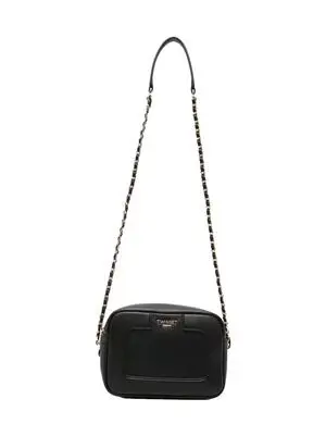 TWINSET Logo Plaque Shoulder Bag - Black