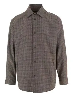 DARKPARK Houndstooth-pattern Shirt - Brown