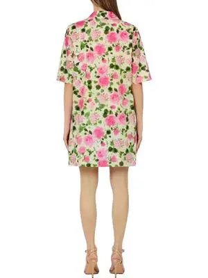 Liu Jo Floral Print Lace-up Dress - Neutrals