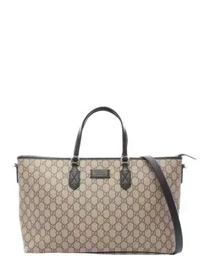 Gucci Gg Supreme Two-way Handbag - Neutrals