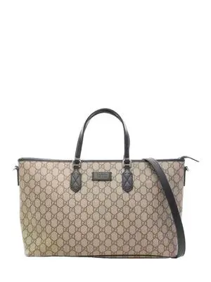 Gucci Gg Supreme Two-way Handbag - Neutrals