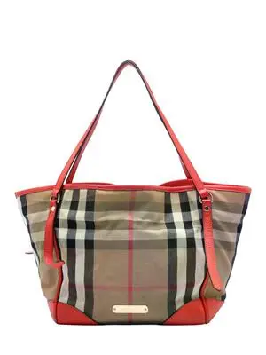 Burberry House Check Canvas Bridle Canterbury Tote Bag - Brown