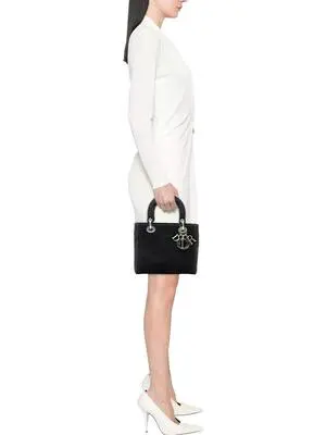 Dior Lady D-lite Embroidered Canvas Satchel - Black
