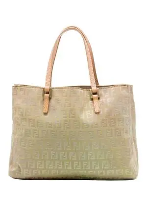 Fendi Zucchino Canvas Shopping Tote Bag - Neutrals