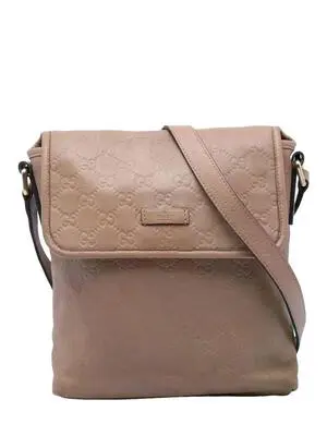 Gucci Embossed Leather Crossbody Bag - Brown