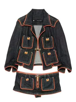 Dsquared2 2000s Denim Jacket And Skirt Set - Blue