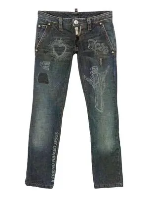 DSQUARED2 DSQUARED2 2000s Graphic Print Straight Leg Jeans