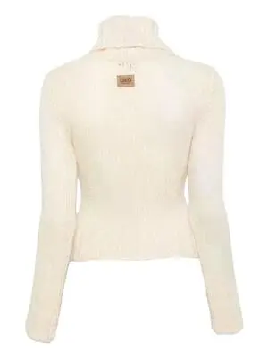 Dolce & Gabbana Ivory Ribbed Turtleneck Sweater - Neutrals