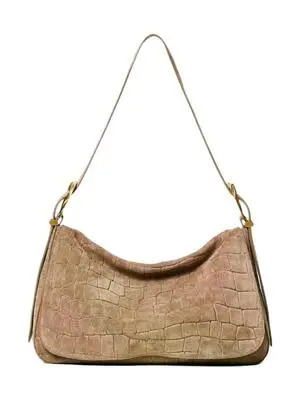 TWINSET Liliane Croc-effect Leather Tote Bag - Neutrals