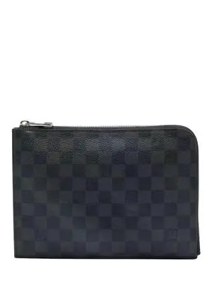 LOUIS VUITTON Damier Graphite Pochette Jour Pm Clutch Bag - Black