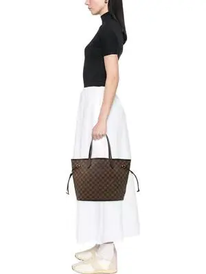 LOUIS VUITTON Damier Ebene Neverfull Mm Tote Bag - Brown