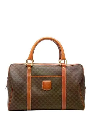 Celine Macadam Coated Canvas Boston Bag - Brown