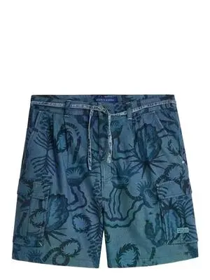 Scotch & Soda Graphic Print Cargo Shorts - Blue