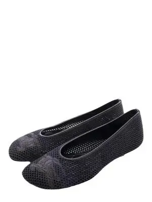 Burberry Mesh Embroidered Ballet Flats - Black