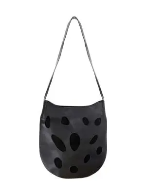 NICCOLO PASQUALETTI Cut-out Leather Shoulder Bag - Black
