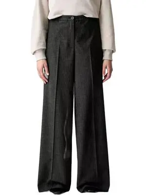 Marc O'polo Pinstriped Wide Leg Trousers - Grey
