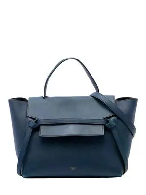 Celine Mini Grained Calfskin Belt Bag Satchel - Blue