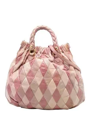 Miu Miu Harlequin Nappa Satchel - Pink