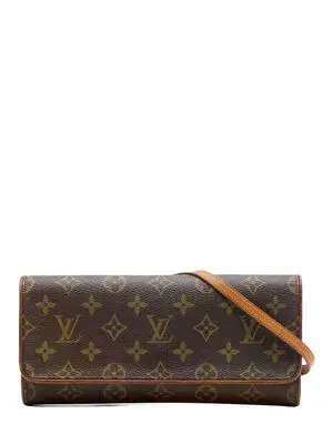 LOUIS VUITTON Pochette Twin Gm Monogram Canvas Crossbody Bag - Brown