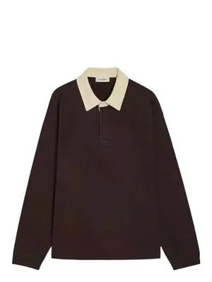 FRAME Rugby Long-sleeve Polo Shirt - Brown
