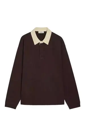 FRAME Rugby Long-sleeve Polo Shirt - Brown