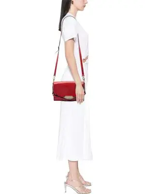 BURBERRY Burberry Leather And House Check Canvas Abbott Crossbody Bag