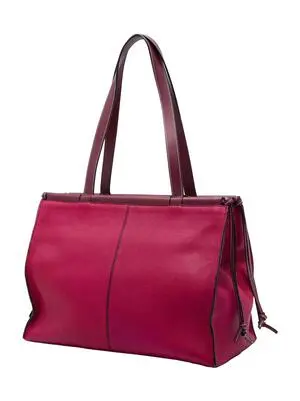 Loewe 2019 Medium Leather Cushion Tote Bag - Red