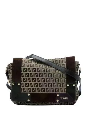 Fendi Zucchino Canvas Messenger Bag - Neutrals