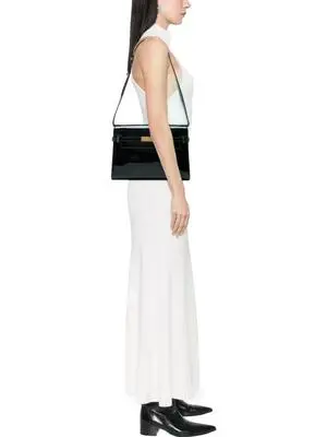 Saint Laurent Patent Manhattan Shoulder Bag - Black
