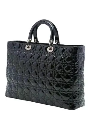 Dior Patent Cannage Lady Satchel - Black