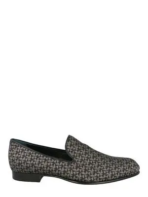 Brioni Geometric Pattern Slip-on Loafers - Midnight Blue/beige