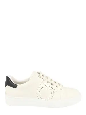 FERRAGAMO Pierre Leather Sneakers - White
