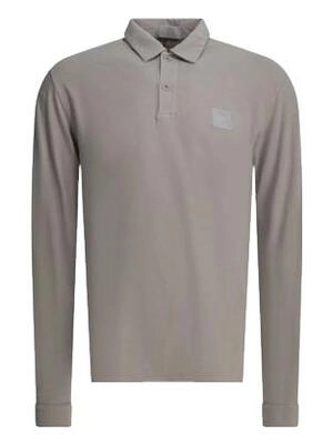 Stone Island Polo Buttons And Logo Shirt - Grey