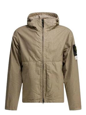 Stone Island Zip Up Hooded Jacket - Beige