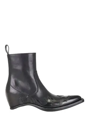 MAISON MARGIELA Heelless Western Flame Ankle Boots - Black