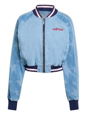 ADIDAS Adidas Superstar Denim Graphic Varsity Bomber Jacket